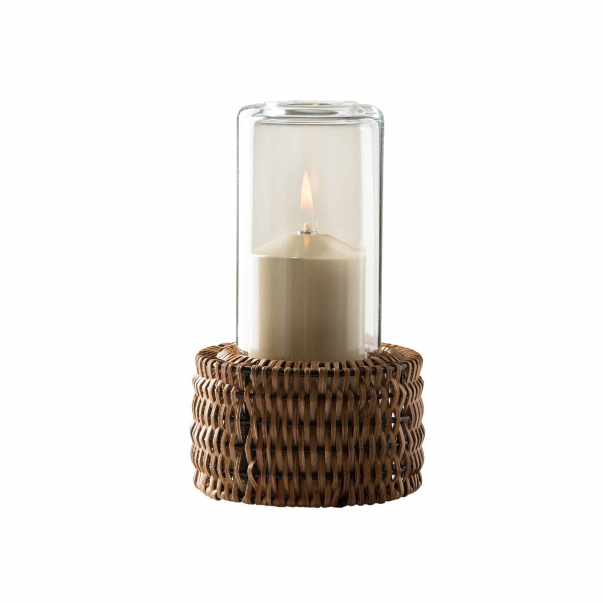 Candola Tischleuchte NOUR Rattan hell mit Glas klar, 39,90